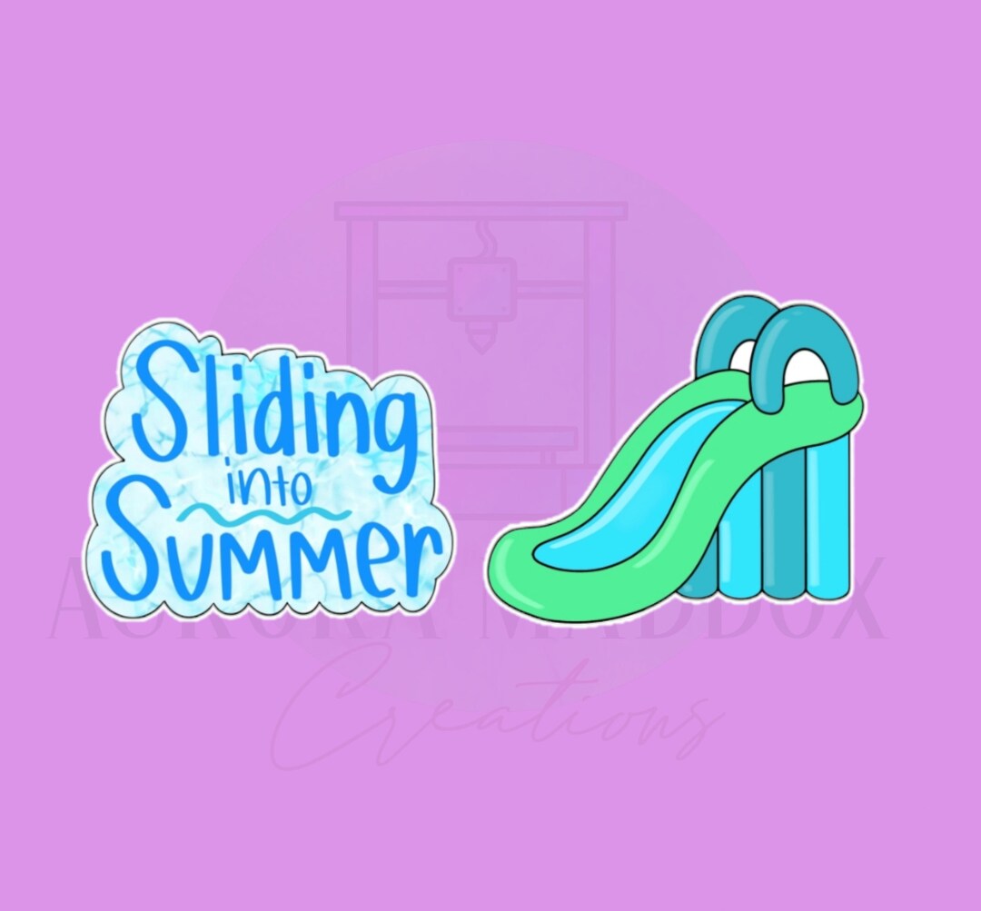 Sliding Into Summer Slide Set | 2 Piece | Cookie Cutters - Etsy
