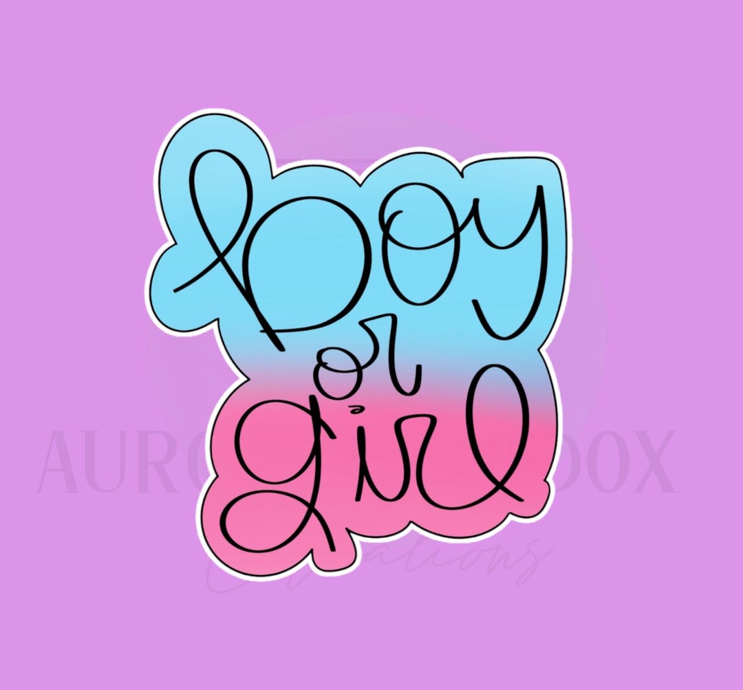 Boy or Girl Script Cookie Cutter - Etsy
