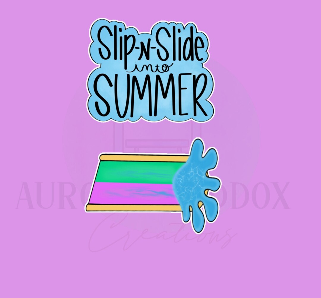 Slip Slide Into Summer Slide Set 2 Piece cookie Cutters - Etsy