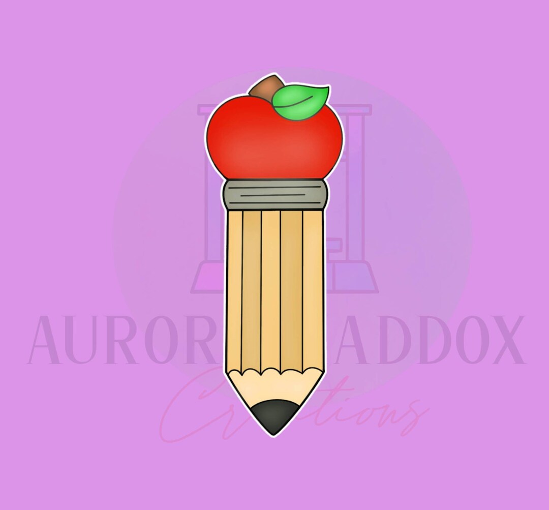 Pencil Apple Eraser Cookie Cutter - Etsy