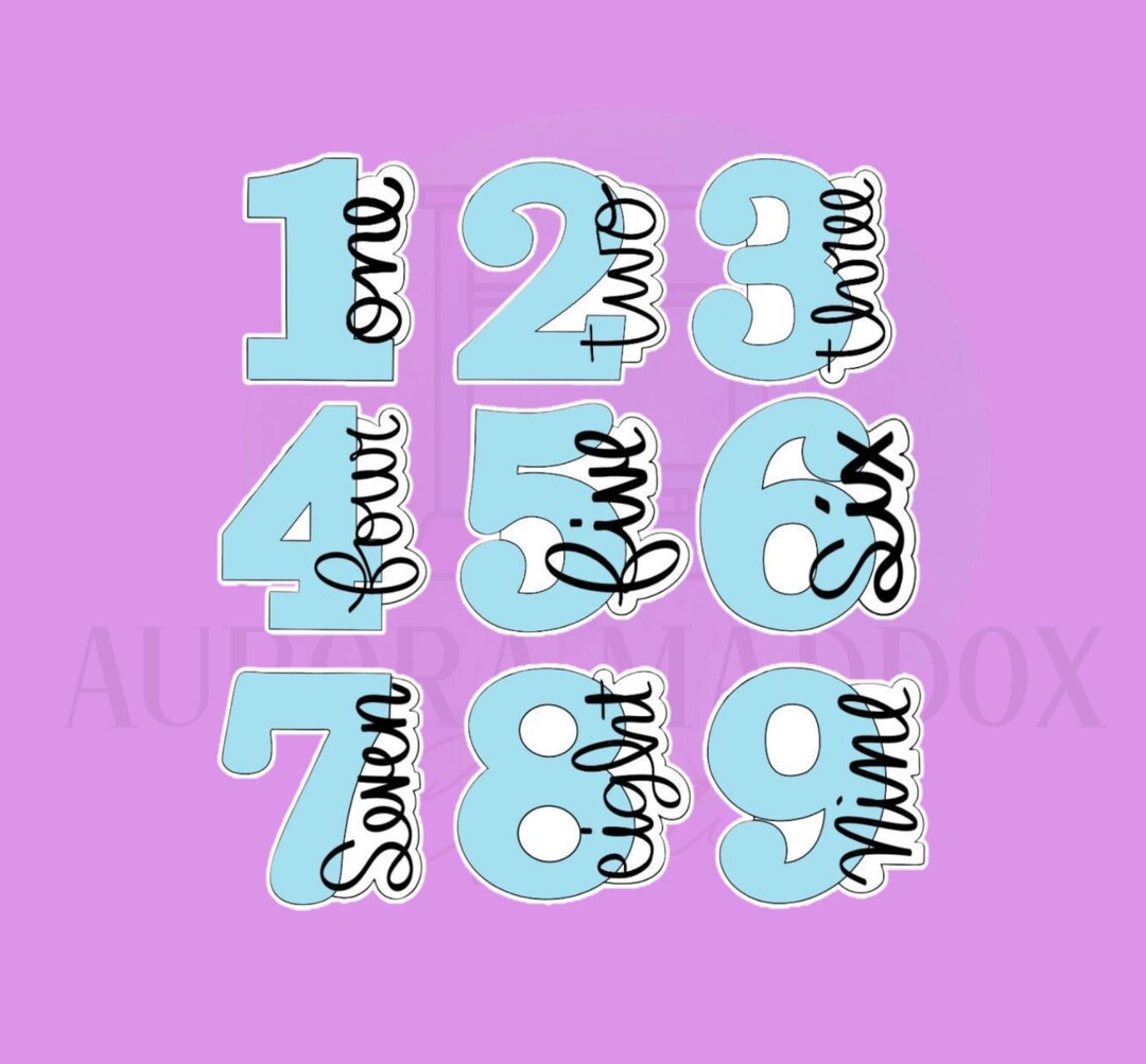 Numbers Side Script | Choose One | Cookie Cutter - Etsy