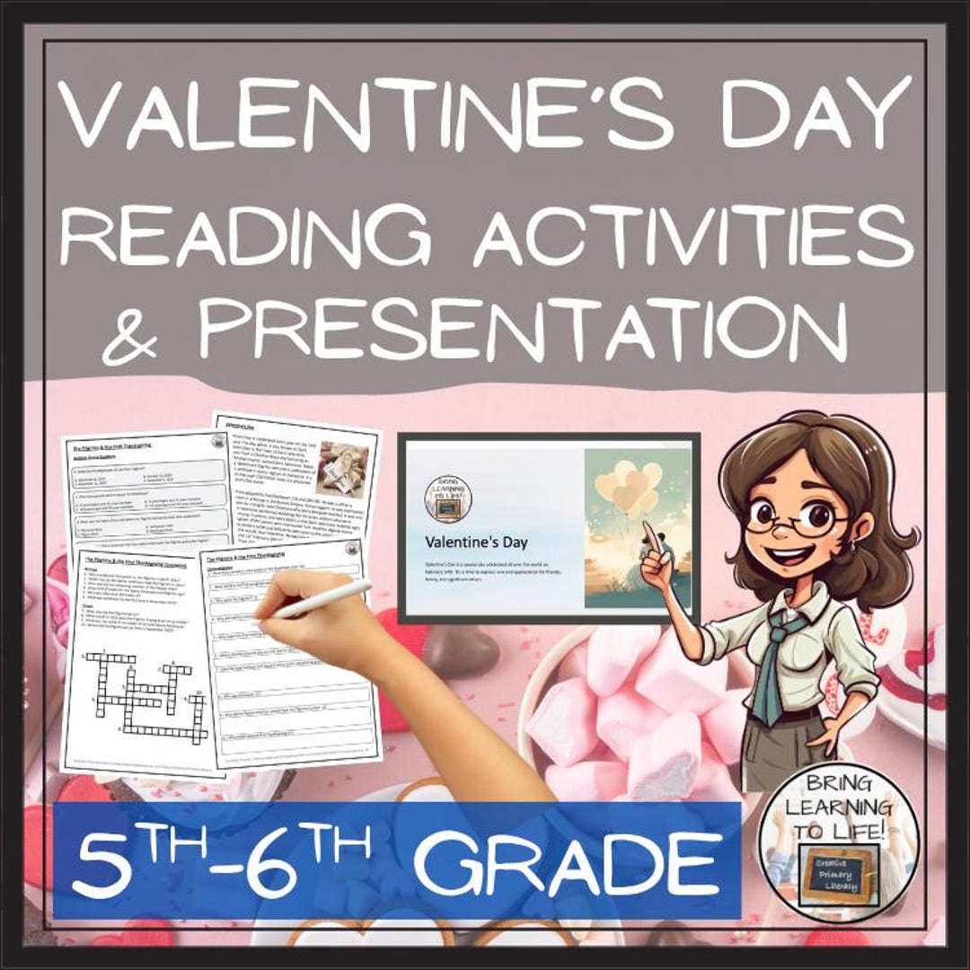 Valentines Day Close Reading Comprehension Activities | 5th Grade & 6th ...