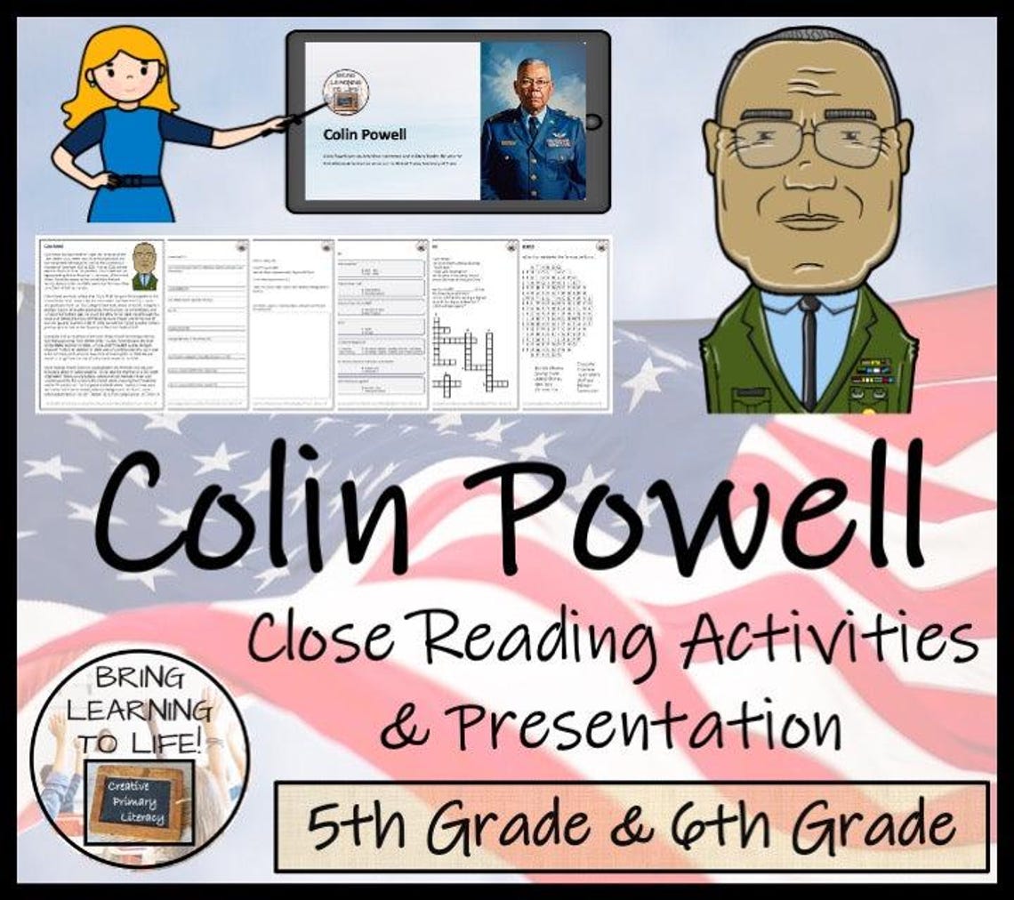 Colin Powell Close Reading Comprehension Activities | 5th Grade & 6th ...