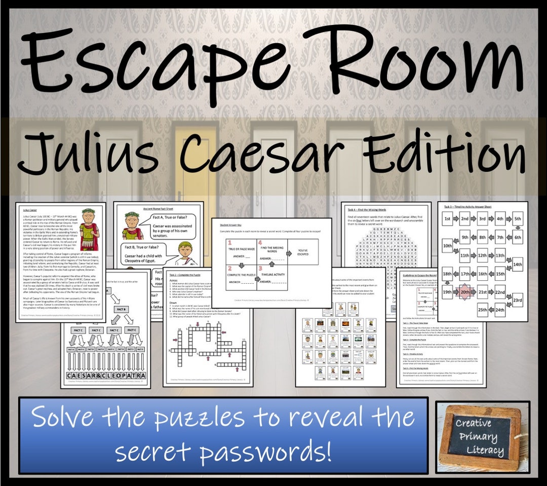 Julius Caesar Escape Room Activity - Etsy