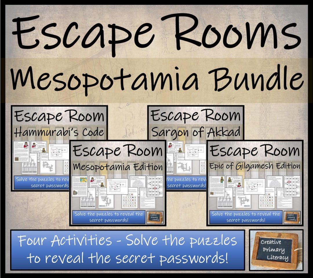 Ancient Mesopotamia Escape Room Activity Bundle | 5th Grade & 6th Grade ...
