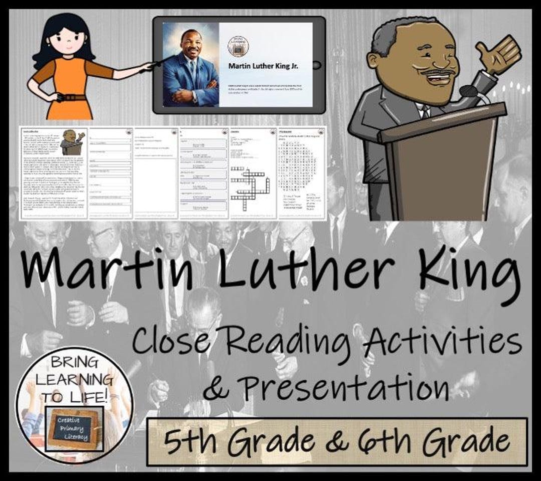 Martin Luther King Close Reading Comprehension Activities | 5th Grade ...