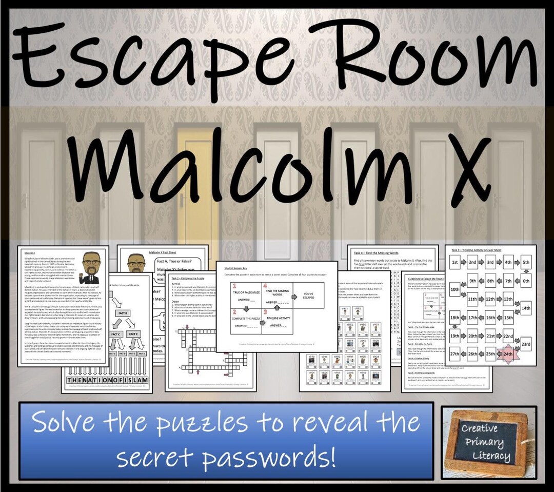 Malcolm X Escape Room Activity - Etsy
