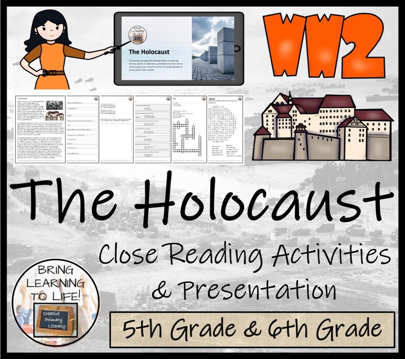 The Holocaust Close Reading Comprehension Activities | 5th Grade & 6th ...