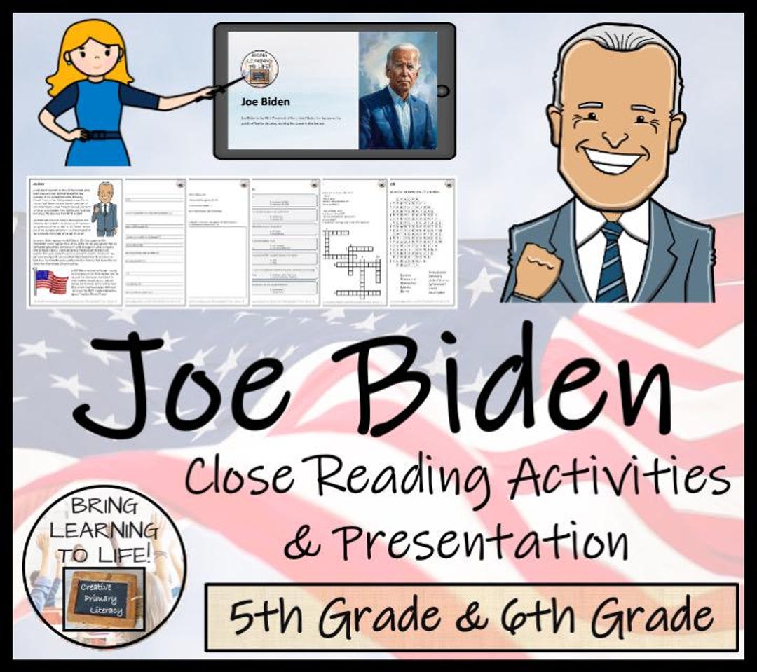 Joe Biden Close Reading Comprehension Activities 5th Grade & 6th Grade ...