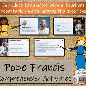 Pope Francis Close Reading Comprehension Activities | 5th Grade & 6th ...