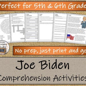 Joe Biden Close Reading Comprehension Activities 5th Grade & 6th Grade ...