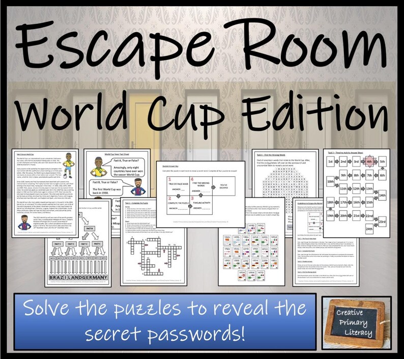 Soccer World Cup Escape Room Activity - Etsy