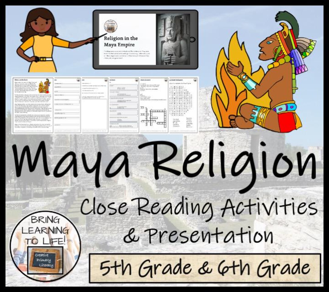 Religion of the Maya Empire Reading Comprehension Activities | 5th ...