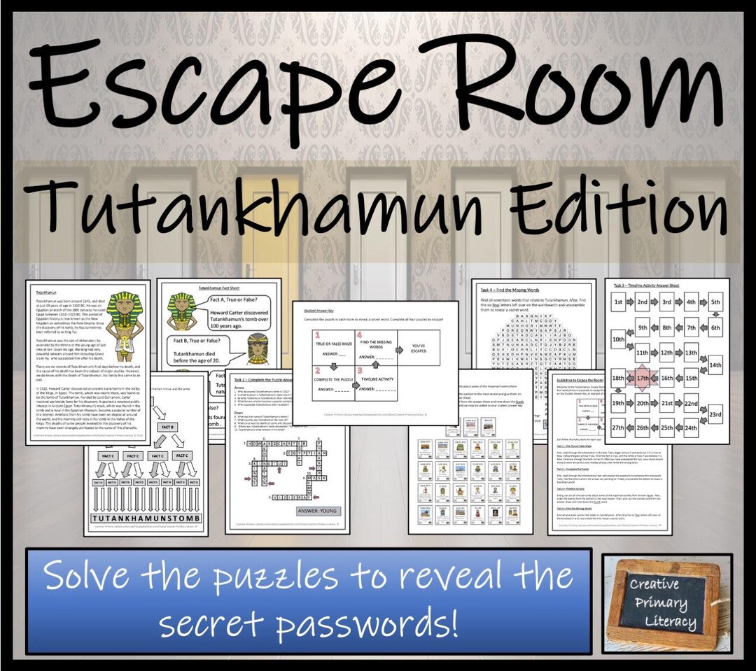 Tutankhamun Escape Room Activity - Etsy
