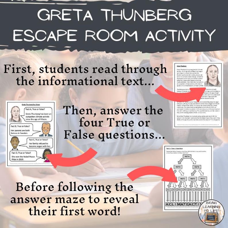 Greta Thunberg Escape Room Activity - Etsy