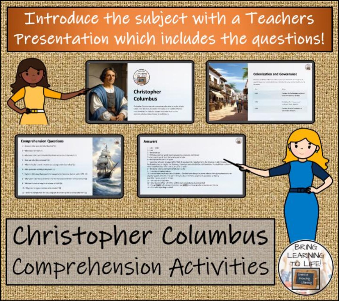 Christopher Columbus Close Reading Comprehension Activities | 5th Grade ...
