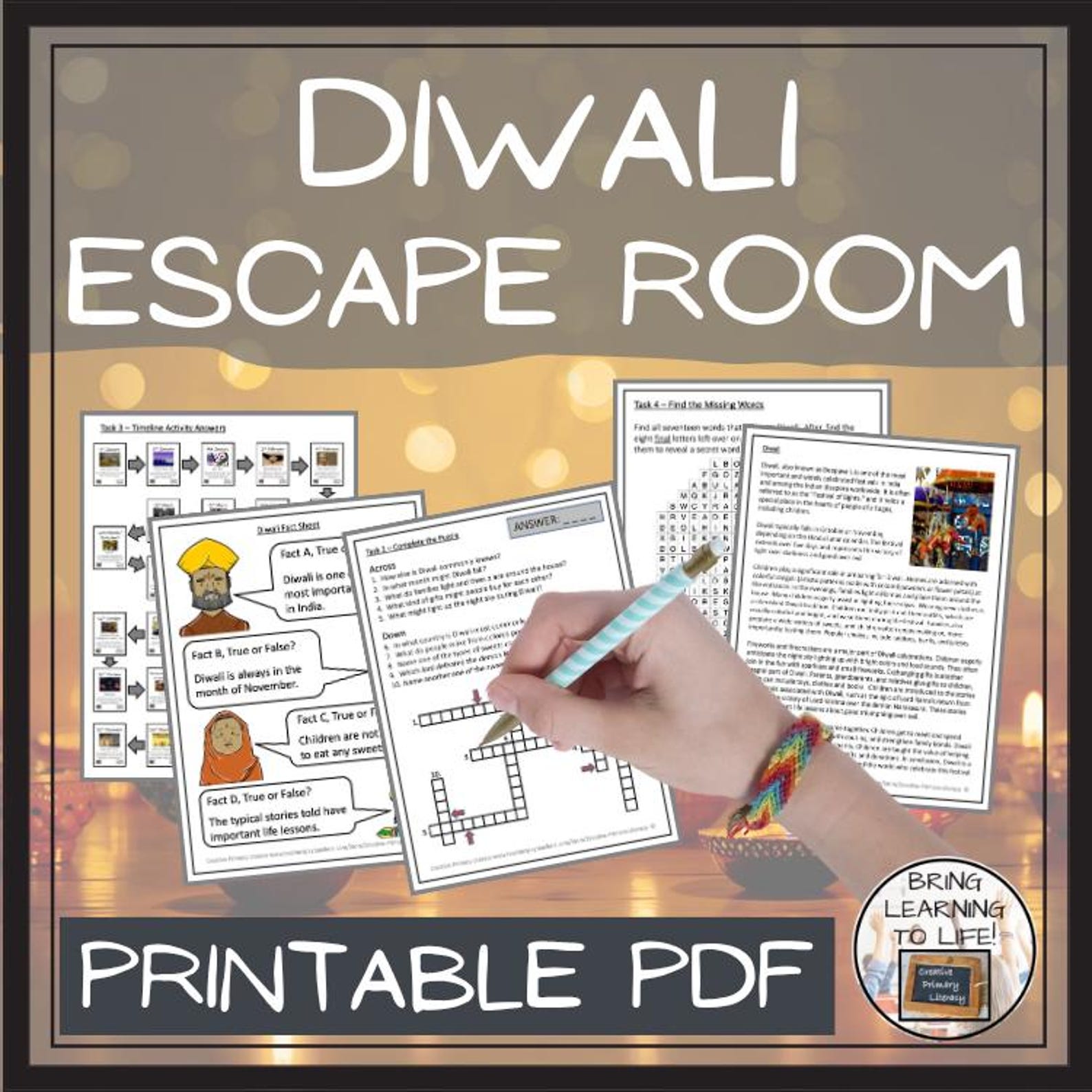 Diwali Escape Room Activity - Etsy