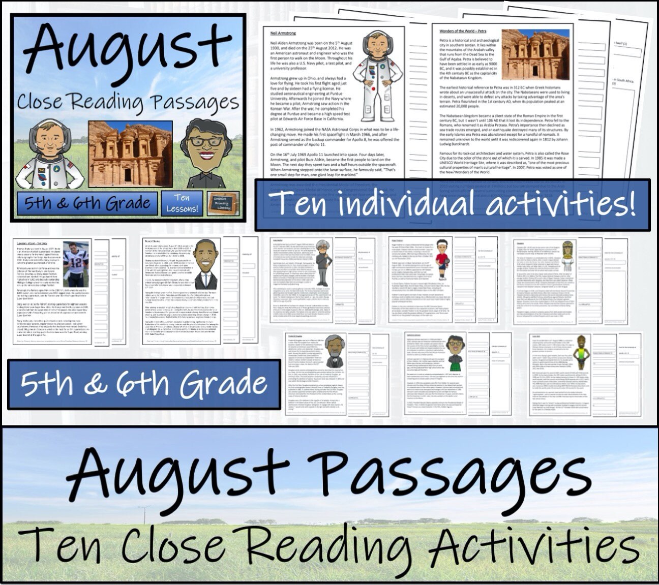 Summer Reading Comprehension Book Bundle 5th Grade & 6th - Etsy