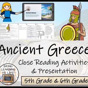 Ancient Greece Close Reading Comprehension Activities | 5th Grade & 6th ...