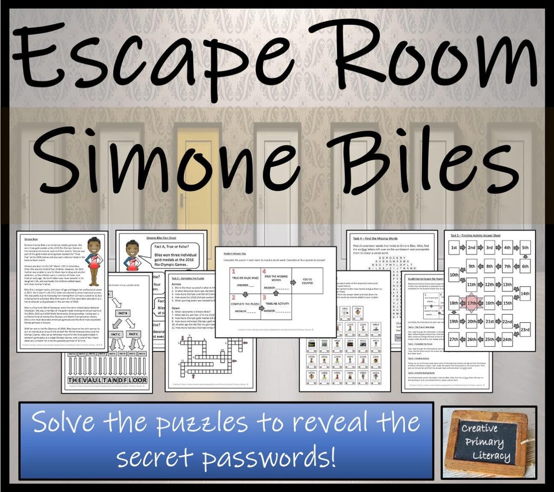 Simone Biles Escape Room Activity - Etsy