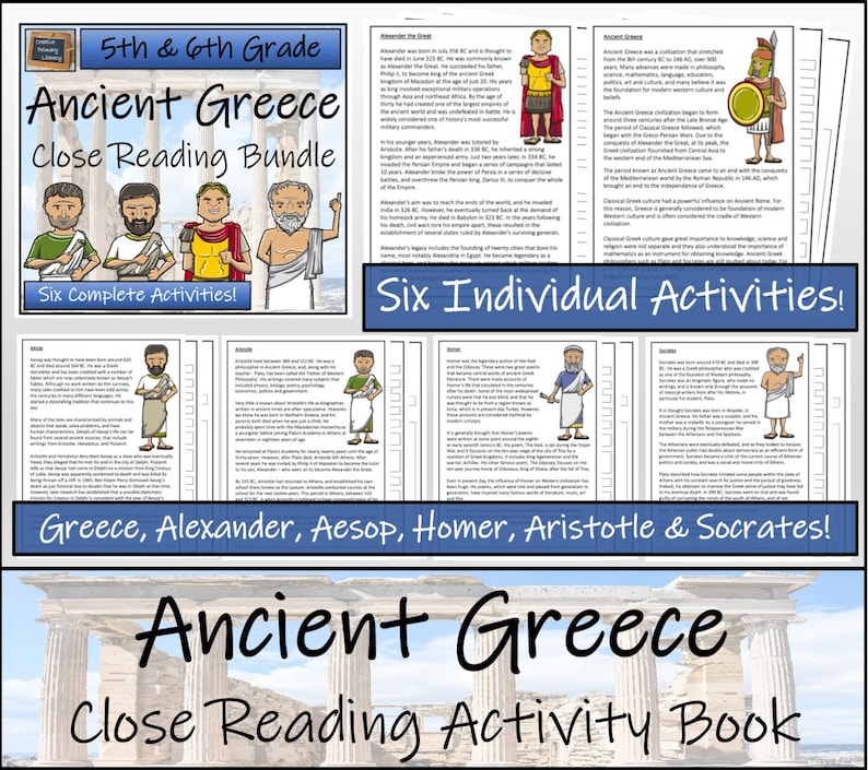 Ancient History Close Reading Book Bundle | 5th Grade & 6th Grade - Etsy