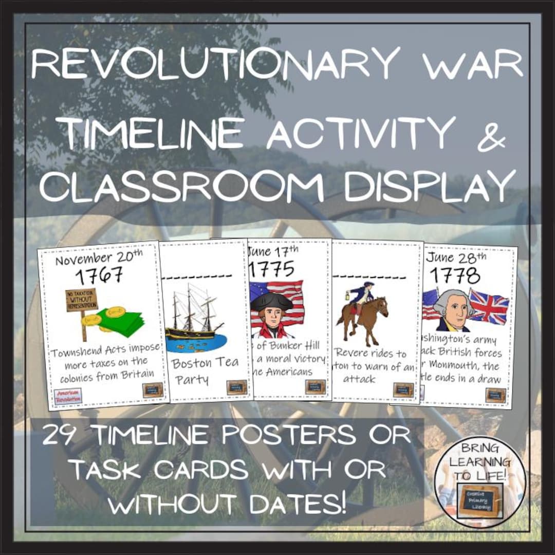 American Revolutionary War Timeline Activity & Classroom Display - Etsy