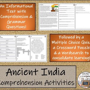 Ancient India Close Reading Comprehension Activities | 5th Grade & 6th ...