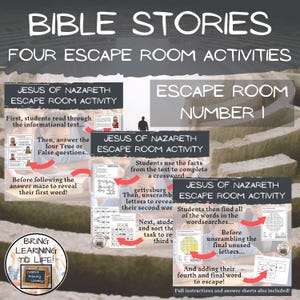 Bible Stories Escape Room Activity Bundle - Etsy