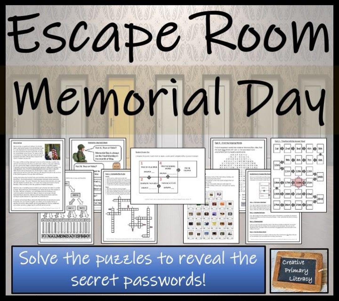 Memorial Day Escape Room Activity - Etsy