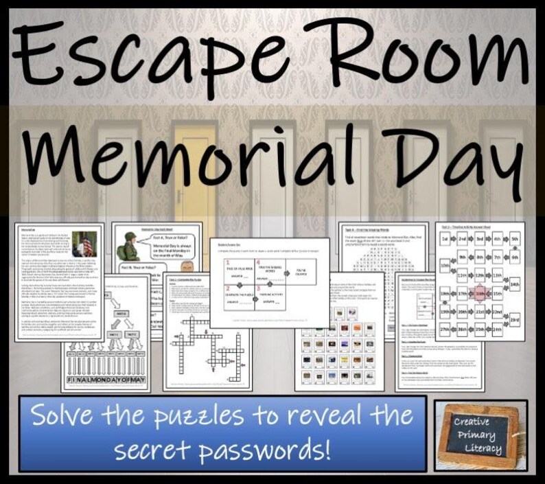 Memorial Day Escape Room Activity - Etsy