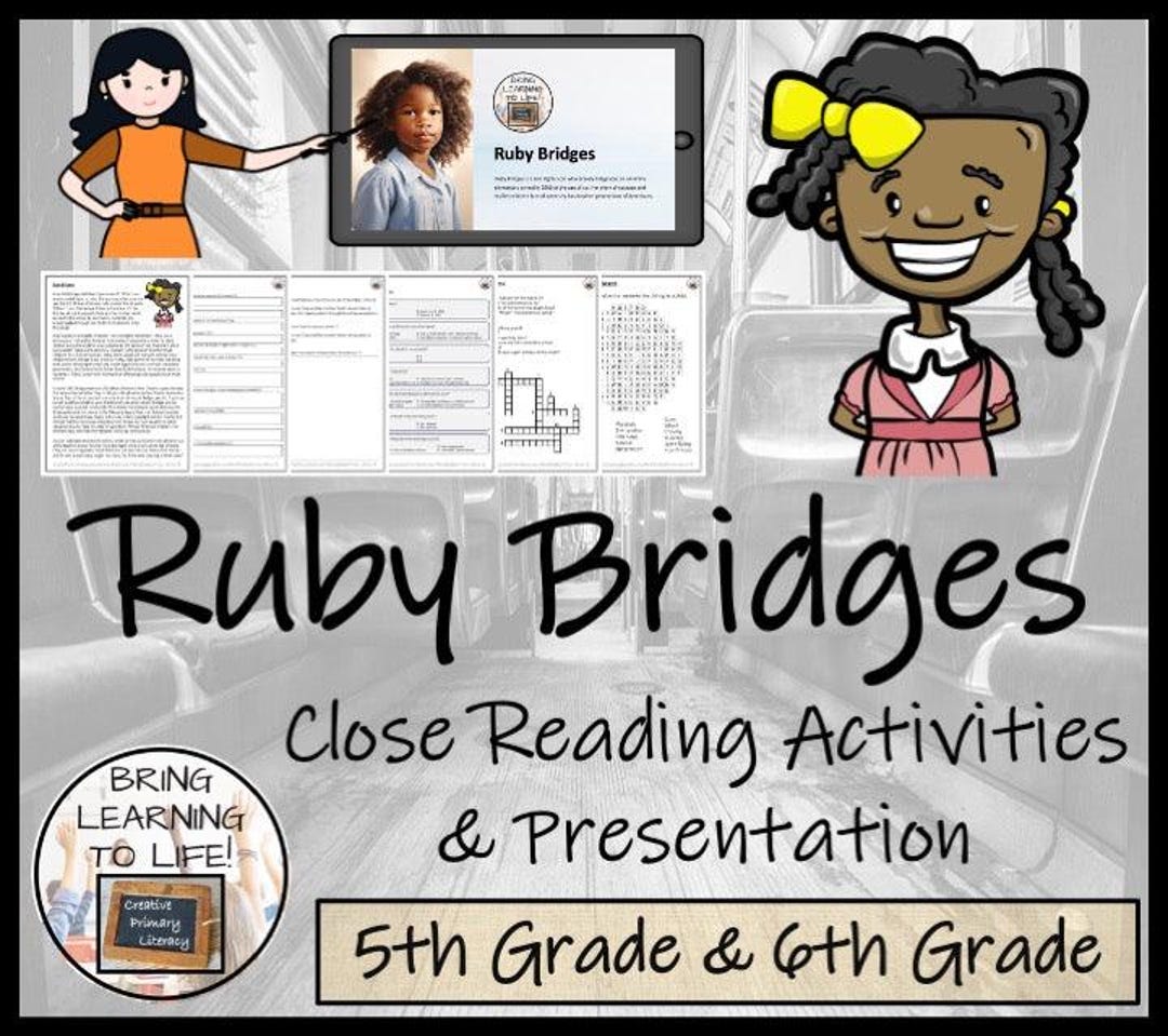 Ruby Bridges Close Reading Comprehension Activities | 5th Grade & 6th ...