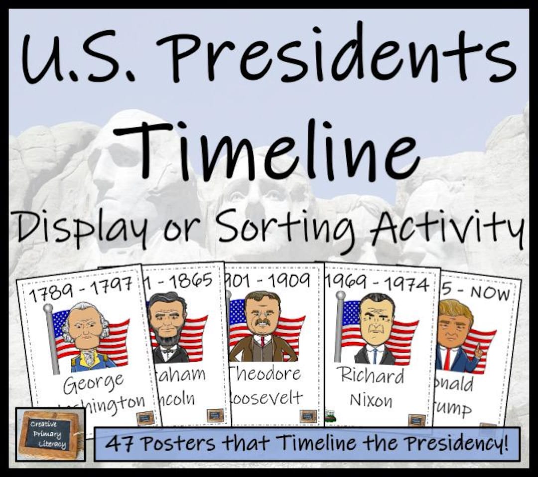 American Presidents Timeline Display Research and Sorting Activity - Etsy
