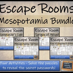 Ancient Mesopotamia Escape Room Activity Bundle 5th Grade & 6th Grade ...