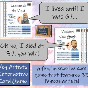 Famous Artists Trading Cards Game - Etsy