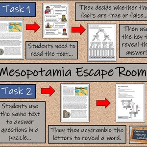 Ancient Mesopotamia Escape Room Activity Bundle 5th Grade & 6th Grade ...