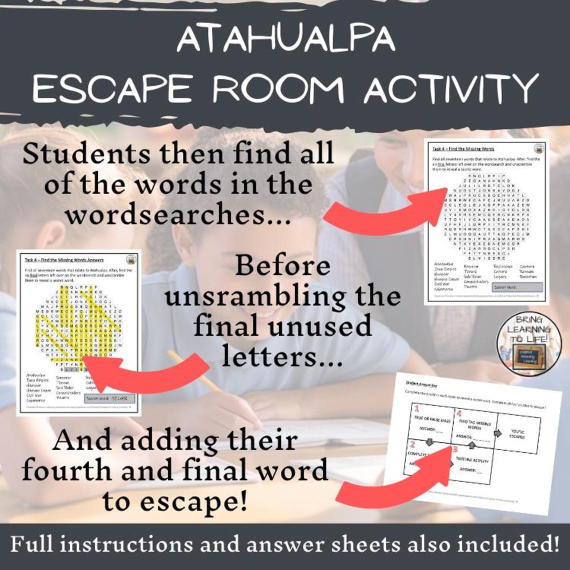 Atahualpa of the Inca Empire Escape Room Activity - Etsy