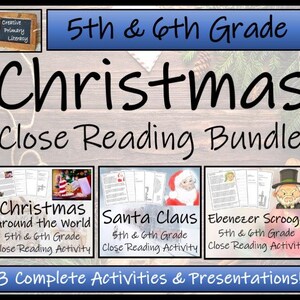 A Christmas Close Reading Comprehension Bundle | 5th Grade & 6th Grade ...