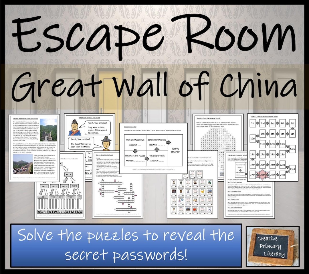 Great Wall of China Escape Room Activity - Etsy