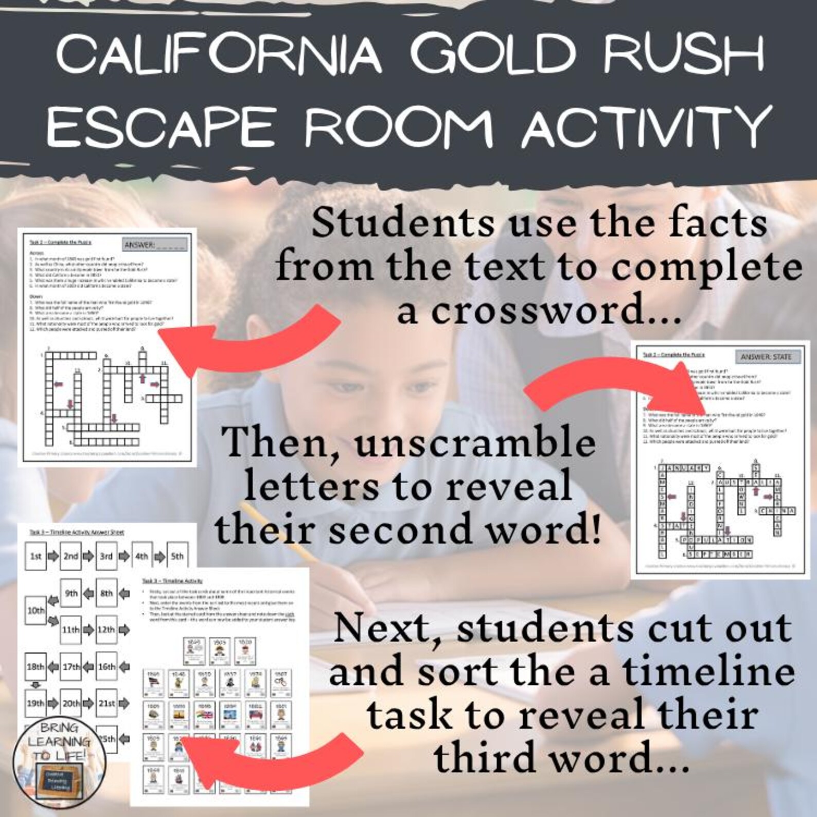 California Gold Rush Escape Room Activity - Etsy