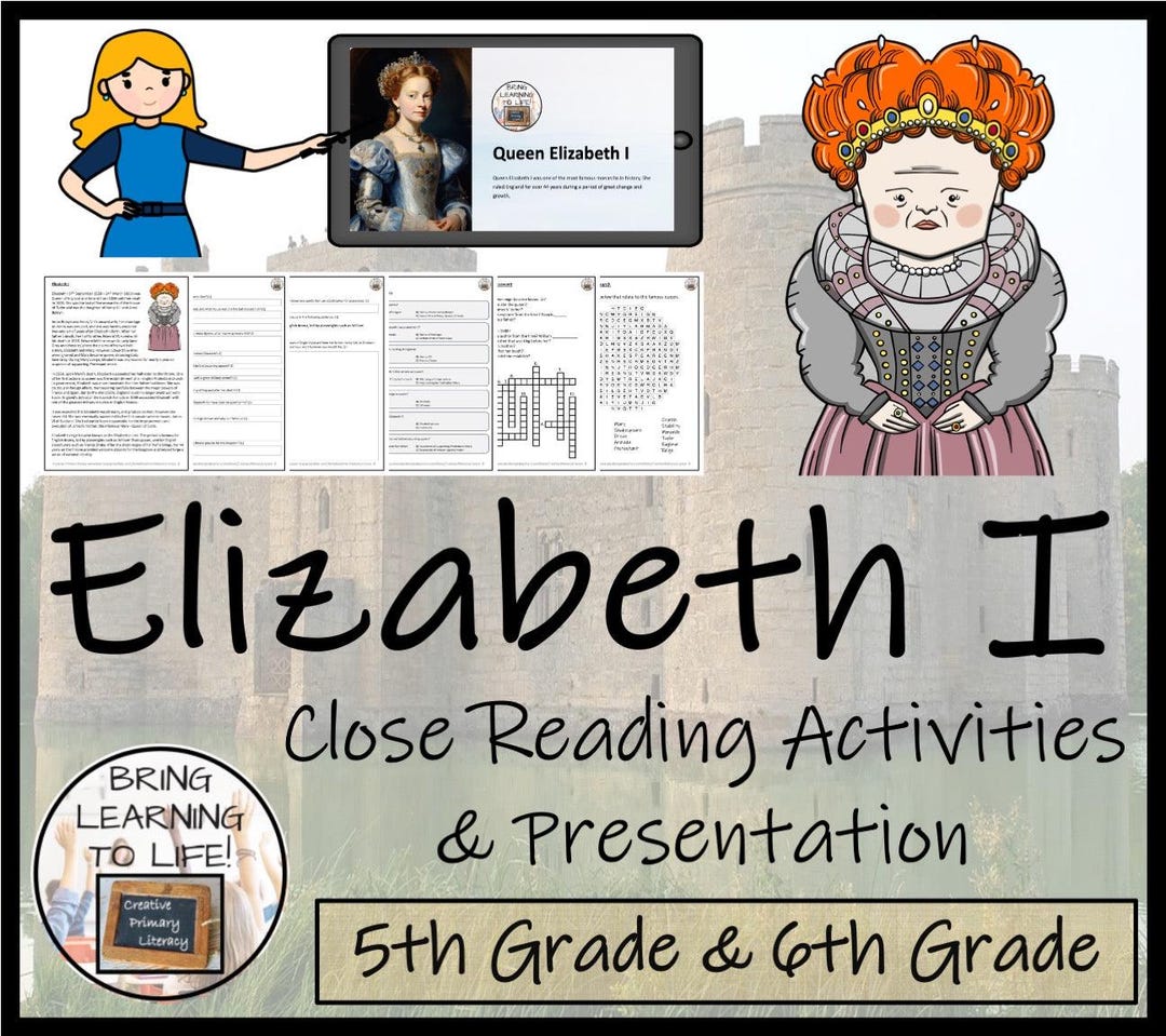 Queen Elizabeth I Close Reading Comprehension Activities | 5th Grade ...