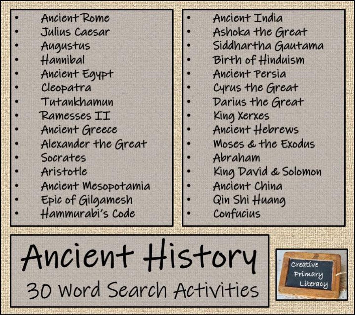 Ancient History Word Search Puzzle Collection - Etsy