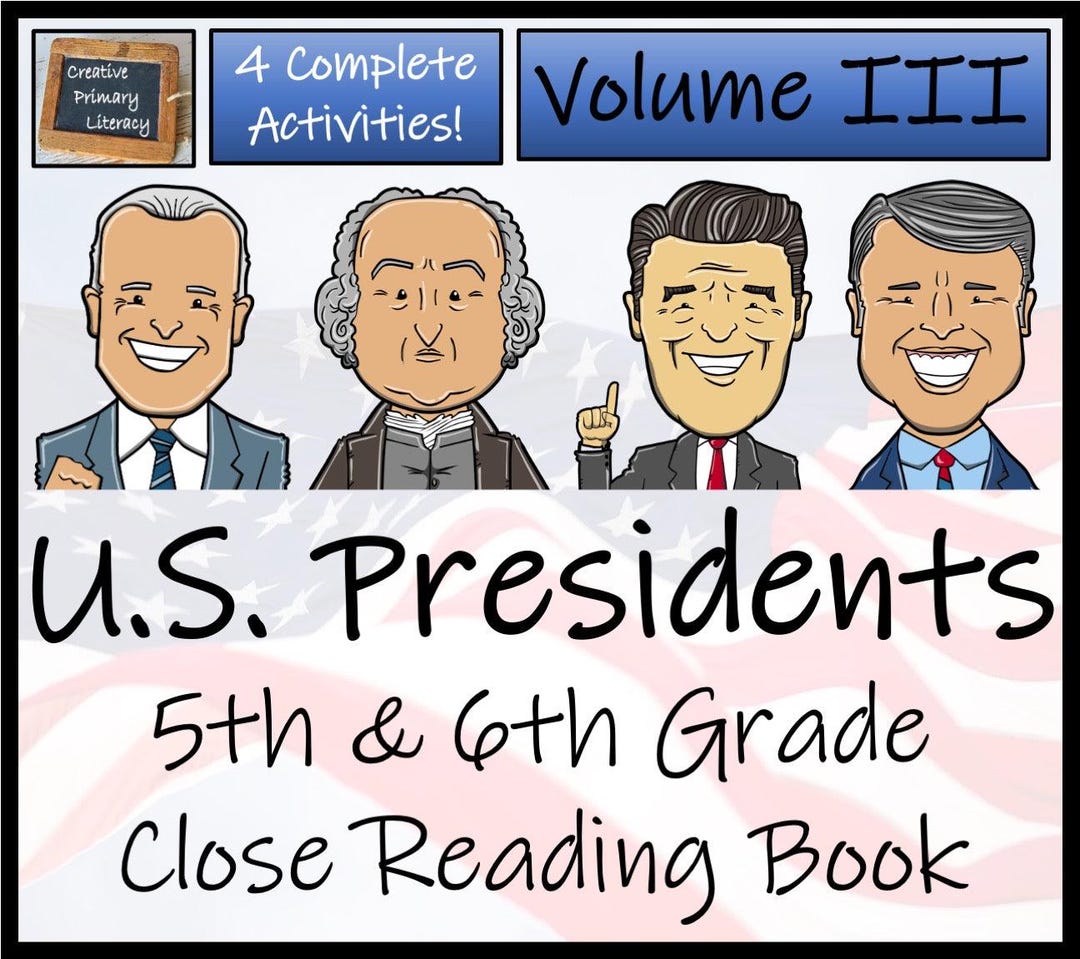 American Presidents Volume 3 Close Reading Comprehension Book | 5th ...
