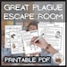 The Great Plague Escape Room Activity - Etsy