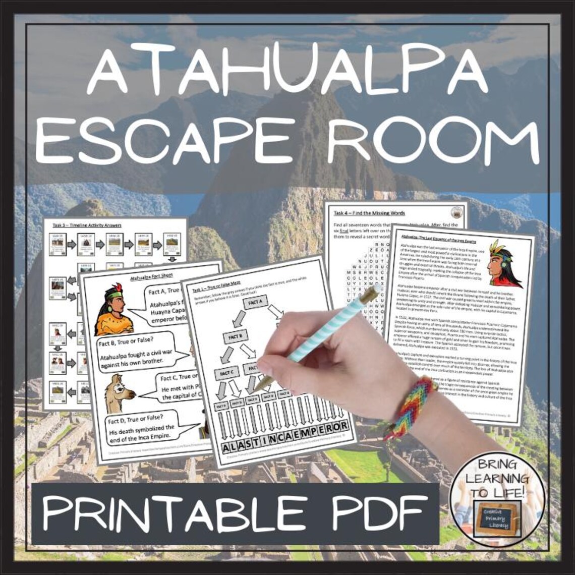 Atahualpa of the Inca Empire Escape Room Activity - Etsy