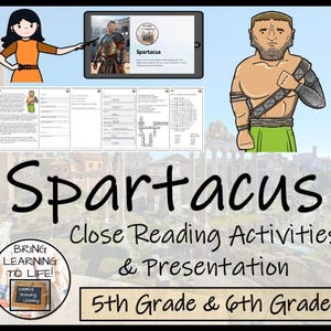 Spartacus Close Reading Comprehension Activities | 5th Grade & 6th ...