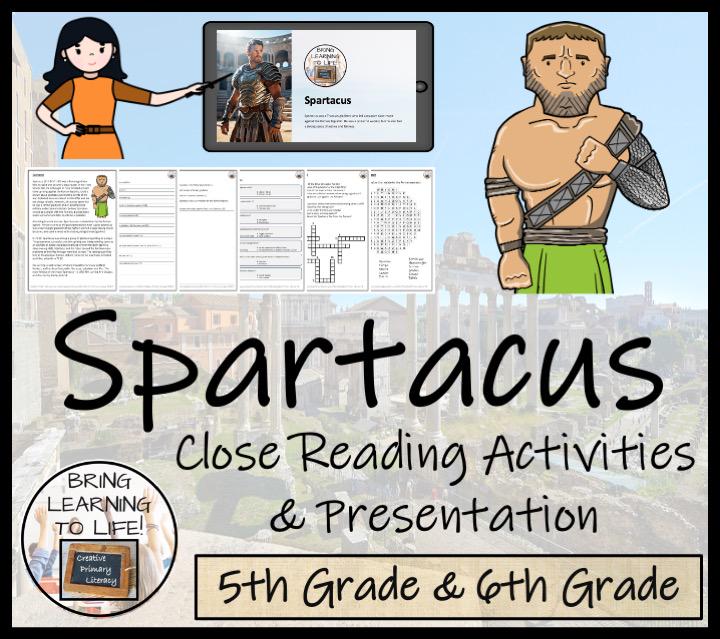 Spartacus Close Reading Comprehension Activities 5th Grade & 6th Grade ...