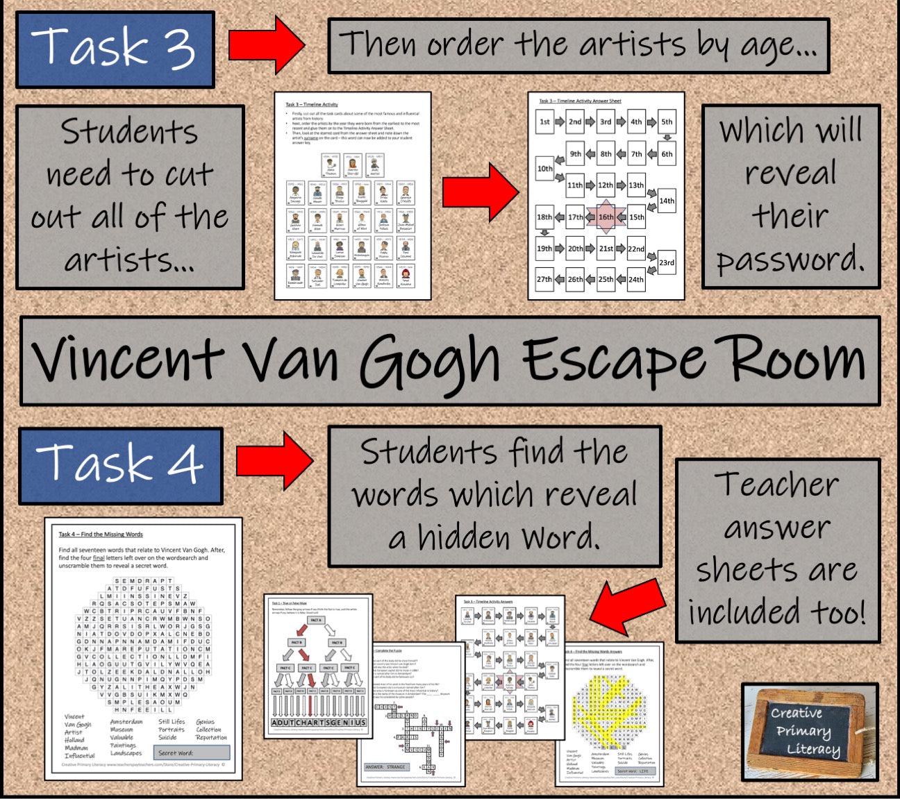 Vincent Van Gogh Escape Room Activity - Etsy