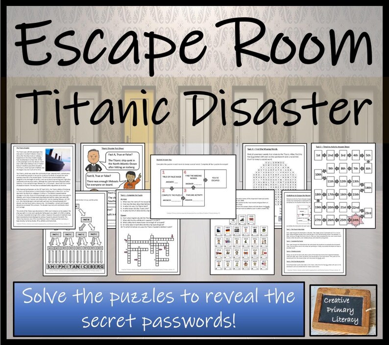 The Titanic Disaster Escape Room Activity - Etsy