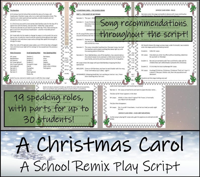 A Christmas Carol - A School Remix Play Script - Etsy