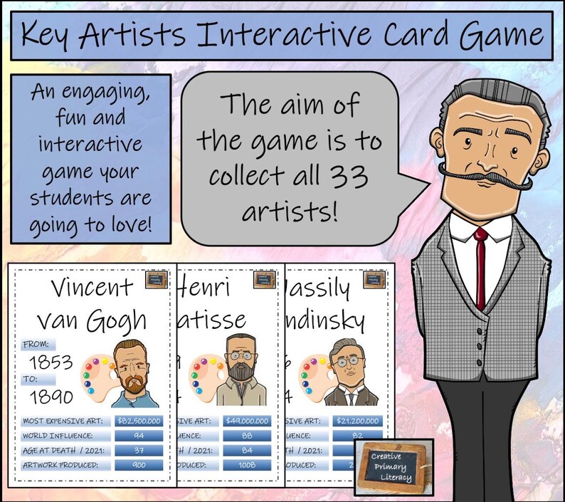 Famous Artists Trading Cards Game - Etsy